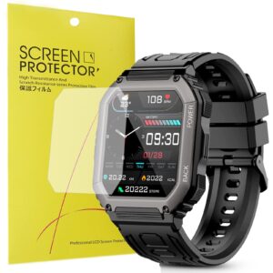 compatible for hemisol kr06 military smart watches screen protector, [6 pack] full coverage tpu clear film compatible for zyczwl kr06 smartwatch / tonoue kr06 smartwatch / hemisol kr06 smartwatch / kr06 smartwatch (6 pack)