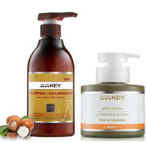 saryna key shampoo for damaged hair with pure african shea butter and body lotion gift - - sulfate free, no parabens, cruelty free (300ml/10.14oz)