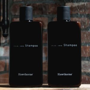 Hawthorne Men's Natural Shampoo with Tea Tree & Peppermint Oil. Invigorating Fresh Geranium Leaf Scent. Sulfate Free, Paraben Free. 8 fl. oz. 2-Pack.