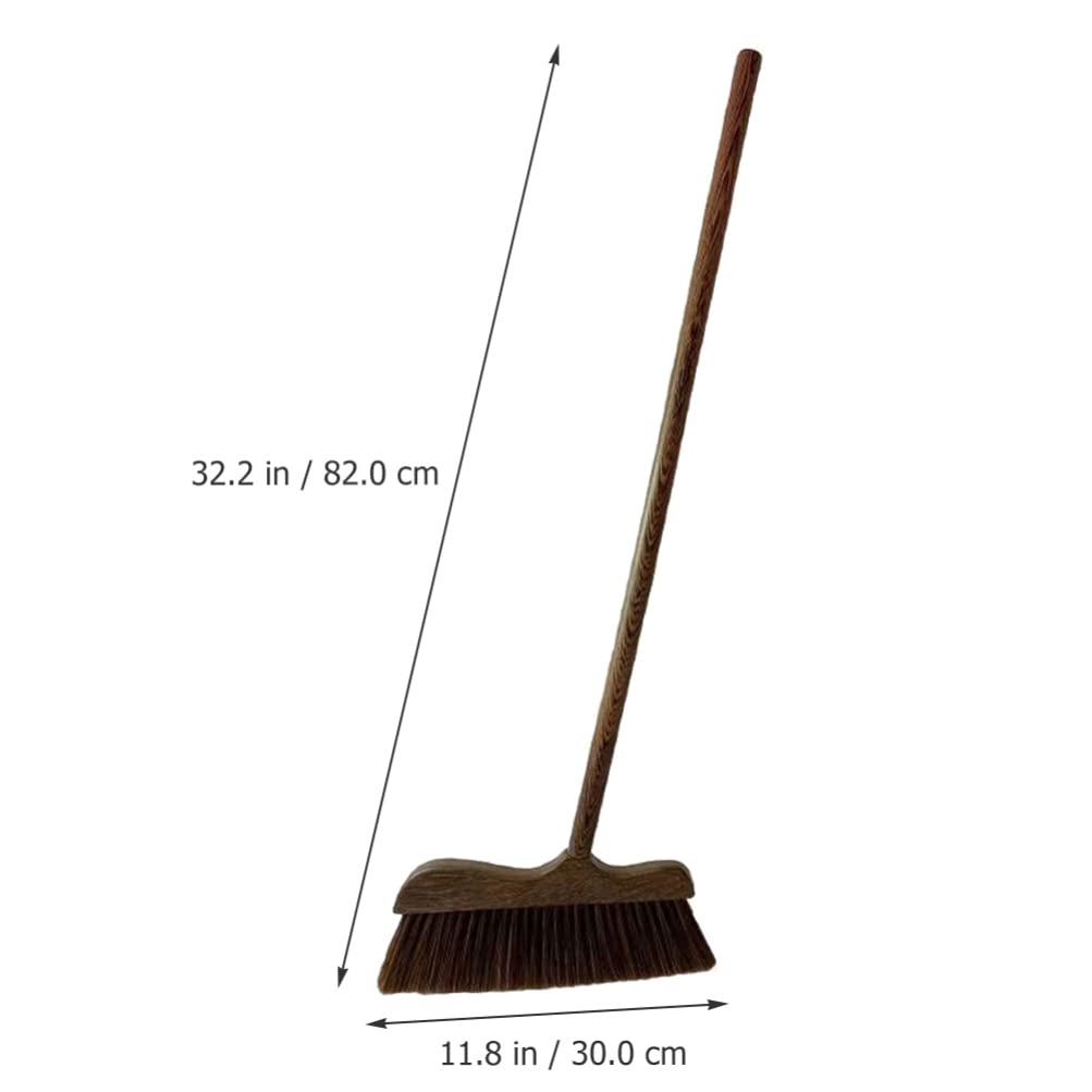 Cabilock Thick Broom Restaurant Cleaning Broom Trash Clean Broom Room Cleaning Broom Pretend Play Broom Portable Cleaning Brush Soft Bristle Broom Manual Wooden Easy to Carry Office Natural