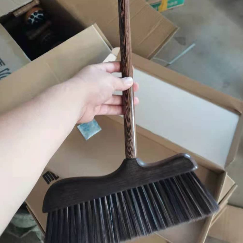 Cabilock Thick Broom Restaurant Cleaning Broom Trash Clean Broom Room Cleaning Broom Pretend Play Broom Portable Cleaning Brush Soft Bristle Broom Manual Wooden Easy to Carry Office Natural