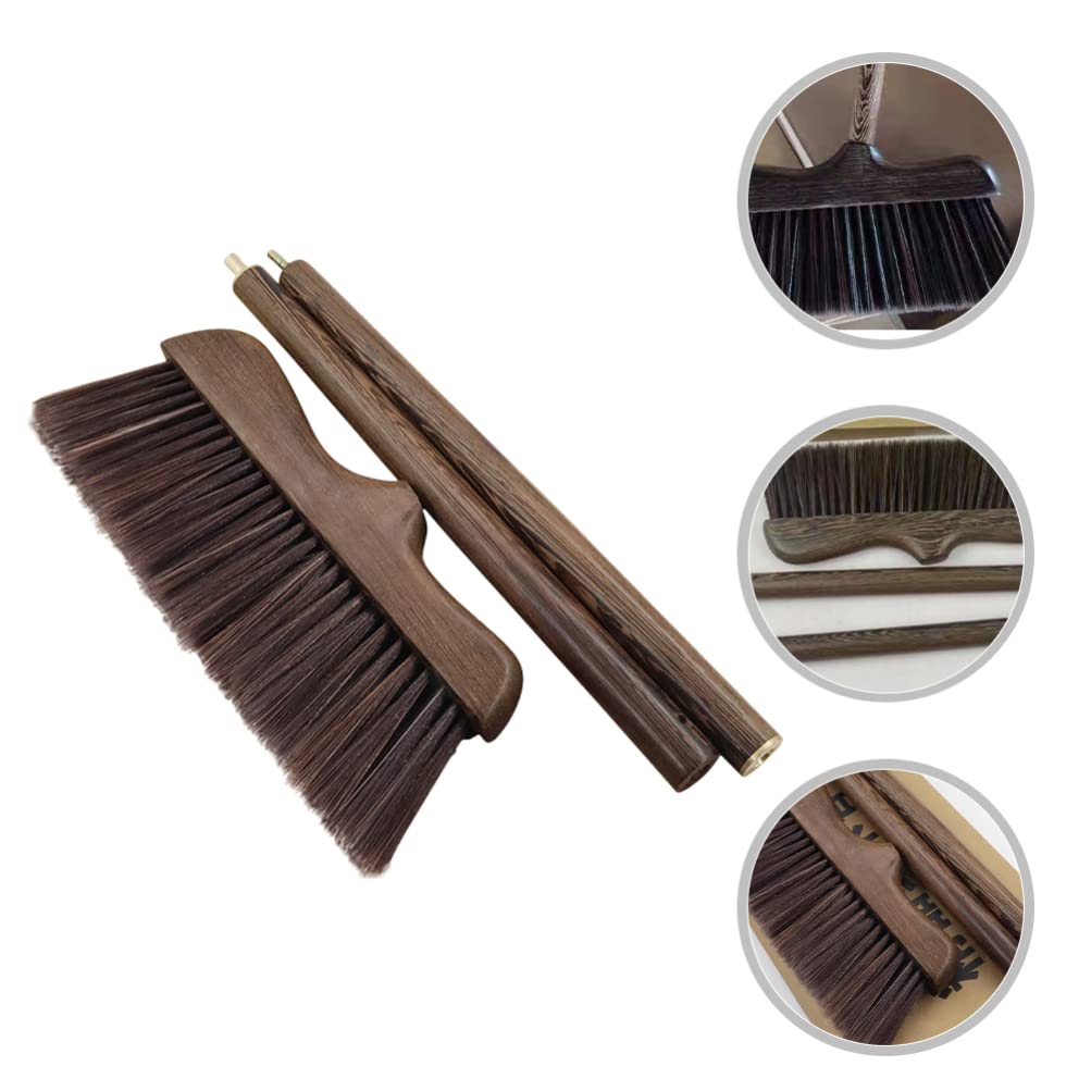 Cabilock Thick Broom Restaurant Cleaning Broom Trash Clean Broom Room Cleaning Broom Pretend Play Broom Portable Cleaning Brush Soft Bristle Broom Manual Wooden Easy to Carry Office Natural