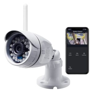 geeni hawk hd 1080p outdoor security camera | ip66 weatherproof wifi surveillance with night vision, 2-way audio, and motion detection | compatible with alexa and google home