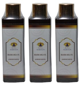 brahmi amla hair oil (200ml) - ayurvedic hair oil to support natural thickness, color, and shine (pack of 3 bottles)