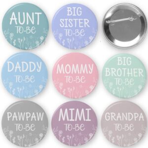 custom baby shower buttons for family members, mommy to be pin button badge, personalized sibling tags, baby shower decorations