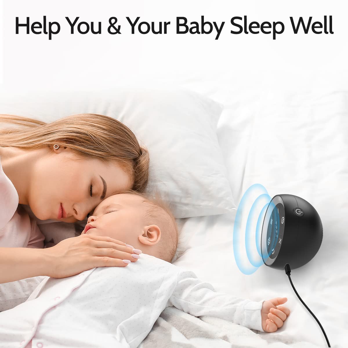 SoundMe White Noise Machine Sound Machine for Sleeping Portable Loud Travel Sleep Pink Noise Machine for Baby Kids Adults with 30 Sleep Sounds 32 Volume Levels