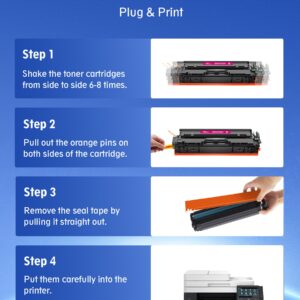 202X Toner Cartridges - High Yield 4 Pack Compatible Replacement for HP 202X Toner Cartridges, MFP M281fdw Toner Cartridges for HP Color Laserjet Pro MFP M281fdw M281cdw M281fdn M254dw M254dn | CF500X