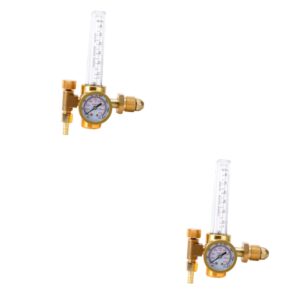 collbath 2pcs flowmeter welding regulator argon gas regulator gas measuring tester argon regulator with flow meter gas flow meter argon flow regulator c02 nut splitter