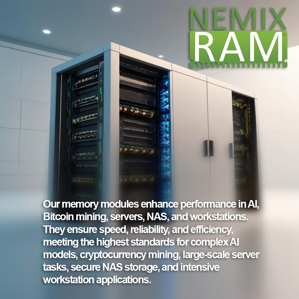 NEMIX RAM 256GB (4X64GB) DDR4 3200MHZ PC4-25600 2Rx4 1.2V 288-PIN ECC RDIMM Registered Server Memory KIT Compatible with Dell PowerEdge XR11 Rack Server