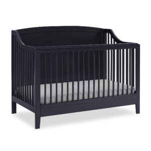 delta children campbell 6-in-1 convertible crib - greenguard gold certified, midnight grey