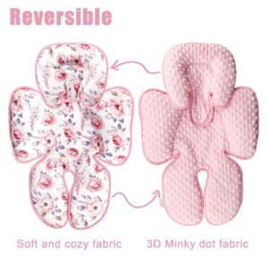 Baby Carseat Head & Body Support, Car Seat Covers for Babies, Winter Carseat Cover Girls, Pink Floral