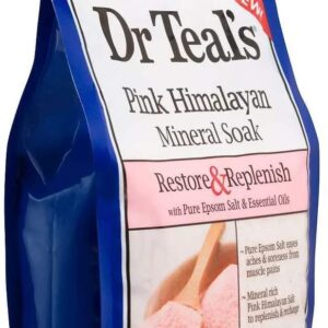 Dr. Teals Pink Himalayan Pure Epsom Salt Soaking Solution (2 Bag, 6lbs Total) - Restore & Replenish with Bergamot & Sweet Orange Essential Oils - Relieves Daily Stress and Soothes The Mind & Senses