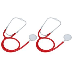 Monitoring Stethoscope, 2 Set Dual Head Stethoscope for Doctor Nurse Veterinarian Student Health Care Device(Red)