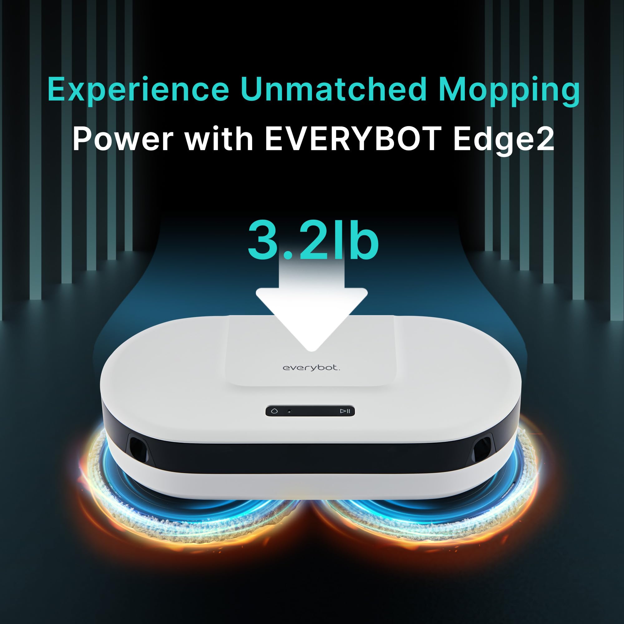 EVERYBOT New Edge2 Robot Mop - Upgraded in 2024 | World’s First Spin MOP Cleaning | Wheel-Less Solution | Powerful Floor MOP Cleaner | Fast Moving Speed & Low Noise Design & Simple Operation