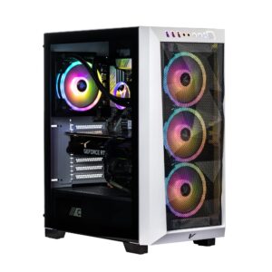 velztorm white pilum cto gaming desktop pc liquid-cooled (amd ryzen 7 5700x 8-core, geforce rtx 3080 10gb, 16gb ddr4, 1tb pcie ssd + 2tb hdd (3.5), rgb fans, 750w psu, ac wifi, bt 5.0, win11home)