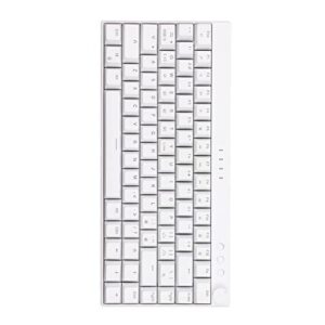 Threemode Mechanical Keyboard, Dynamic RGB Backlight, Three Modes, White Mechanical Keyboard, Compact Size for Home Office Gaming (Red Switch)