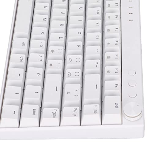 Threemode Mechanical Keyboard, Dynamic RGB Backlight, Three Modes, White Mechanical Keyboard, Compact Size for Home Office Gaming (Red Switch)