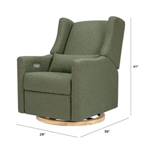 Babyletto Kiwi Glider Recliner w/Electronic Control and USB | in Olive Boucle w/Light Wood Base, Greenguard Gold Certified