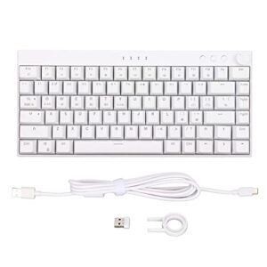 Threemode Mechanical Keyboard, Dynamic RGB Backlight, Three Modes, White Mechanical Keyboard, Compact Size for Home Office Gaming (Red Switch)