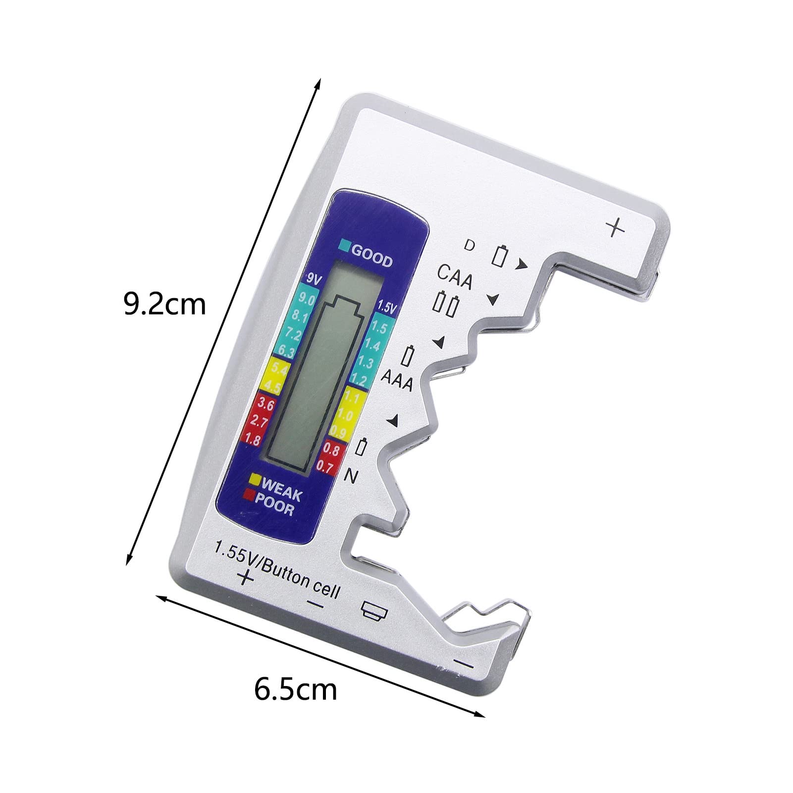 Battery Tester, Universal Battery Checker Small Battery Tester, LCD Display, Household Batteries Battery Tester, Power Indicator No Batteries Required AAA AA 9V Battery Detector Home Use Black