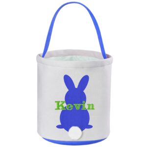 personalized easter basket, vapcuff easter baskets for boys girls easter bunny basket easter eggs hunt basket easter gifts easter bunny basket gifts for kids - blue