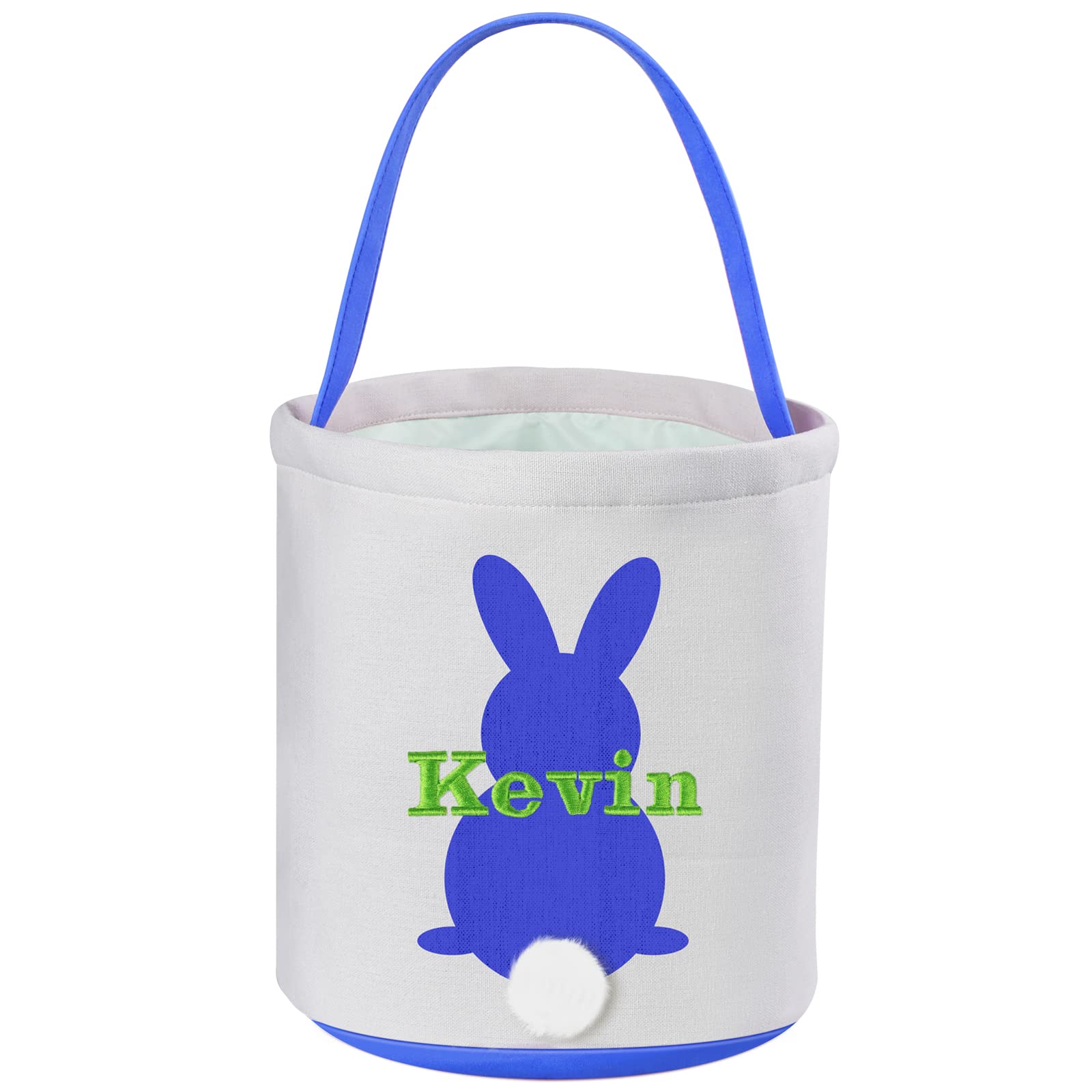 Personalized Easter Basket, VAPCUFF Easter Baskets for Boys Girls Easter Bunny Basket Easter Eggs Hunt Basket Easter Gifts Easter Bunny Basket Gifts for Kids - Blue