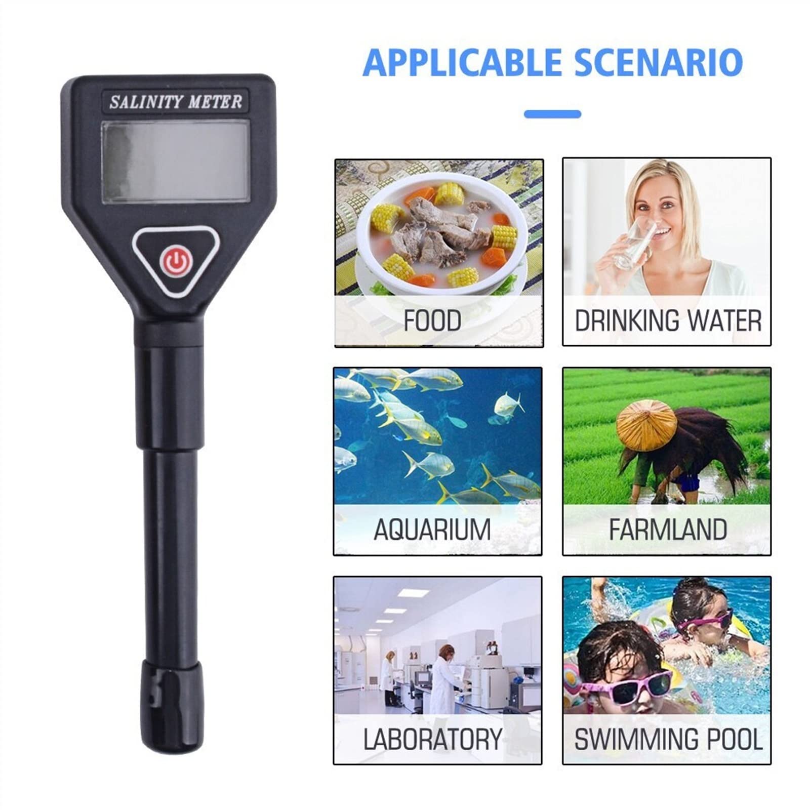 Digital Tester Portable Salinity Meter Salinometer Halometer Salt Gauge Salty Brine Seawater Food Salinity Tester Salt Concentration