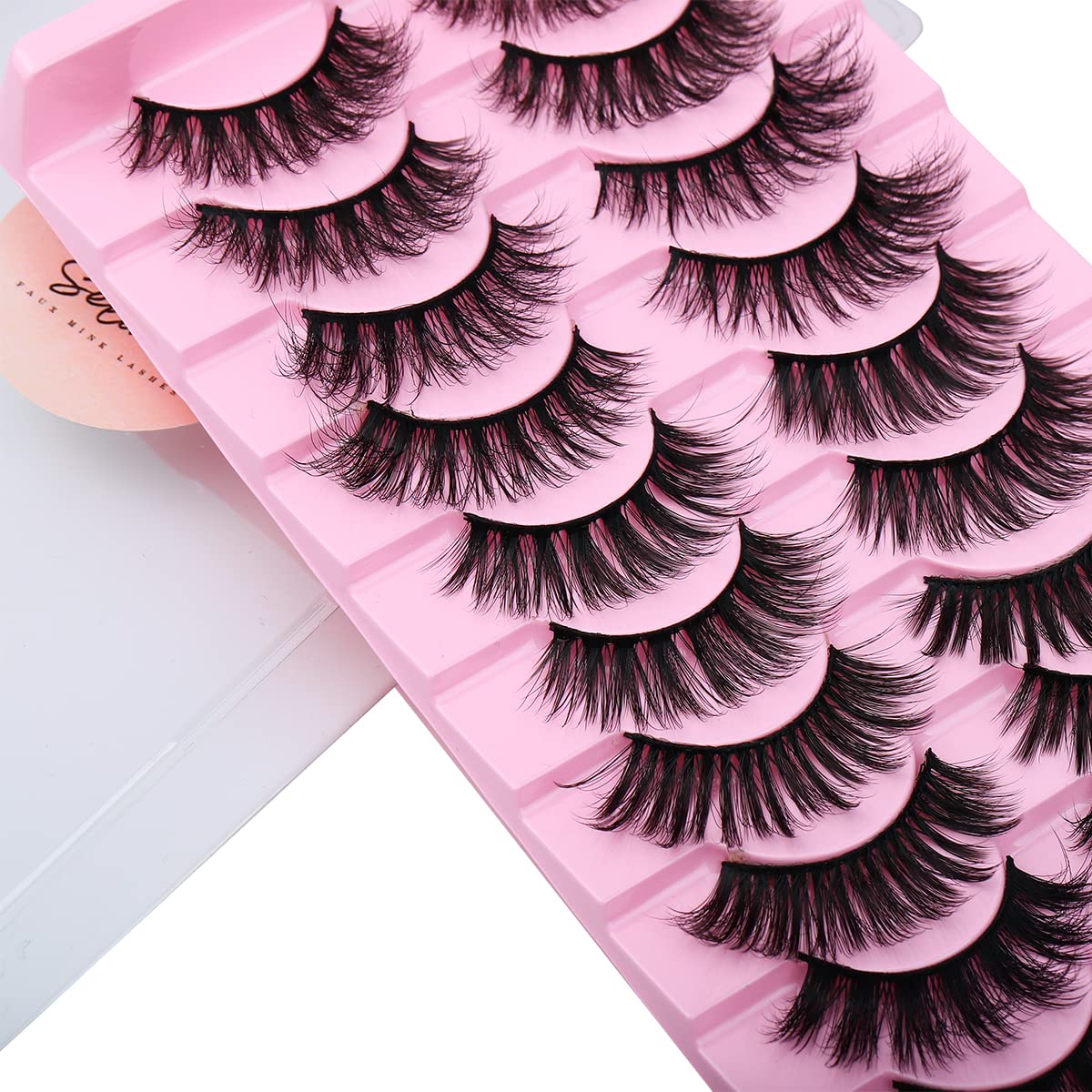 Selina Lashes Faux Mink Fluffy Wispy False Eyelashes 25mm 3D Dramatic Faux Mink Eyelashes D Curl Long Fake Lashes