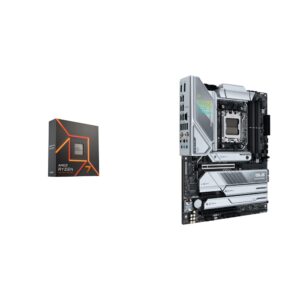 amd ryzen™ 7 7700x 8-core, 16-thread unlocked desktop processor & asus prime x670e-pro wifi socket am5 (lga 1718) ryzen 7000 atx motherboard