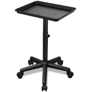 retain time premium aluminum salon tray, sturdy five feet base adjustable tray is used for salon tray on wheels, salon tool/color tray, beauty spa tray, dentist tray, etc.…(black)