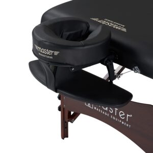 Master Massage Roma II Portable Massage Table Bed Package with 2.5" Cushion, Half Round Bolster, Disposable Face Cover, Black, 30" Salon Beauty Tattoo Lash Facial Bed(Roma II with Ambient Light)