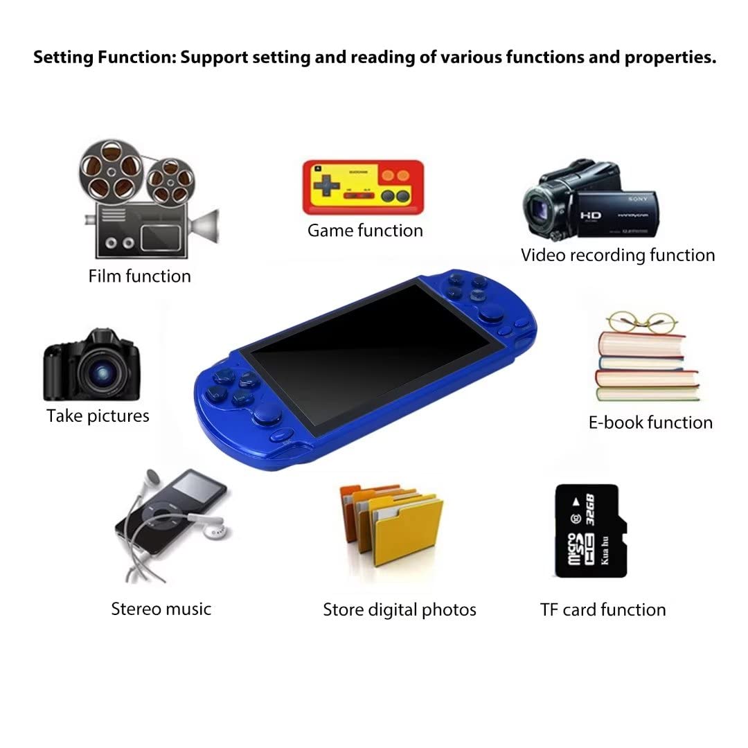 (Black) 5.1'' 8GB Retro Handheld Game Console Portable Video Game Support Photo Format: JPEG, BMP, GIF, TIF and PNG