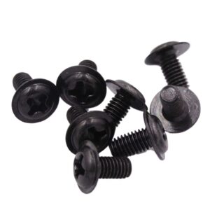 50/100pcs black cross phillips pan head with washer screw m2 m2.5 m3 m4 m5 for pc case motherboard mount diy computer screws (color : 100pcs, size : m3x6mm)