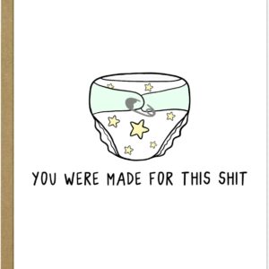 rockdoodles Funny Baby Shower Card You Were Made For This Sh** | Dad to Be Card & Father To Be Card, Dad Baby Shower Gifts, Soon To Be Dad Fathers Day Card & New Dad Fathers Day Card (Made For This)