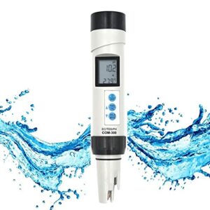 Fdit 4 in 1 Water Quality Test Pen,High Accuracy PH TDS EC Temperature Water Tester and ATC Calibration Test Powder