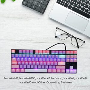 Dilwe Mechanical Gaming Keyboard,RGB 26 Backlit USB Wired Keyboard,Waterproof PC Keyboard,Portable 87 Key Ergonomic Mechanical Gaming Keyboard,Wired Computer Keyboard for Windows (Pink