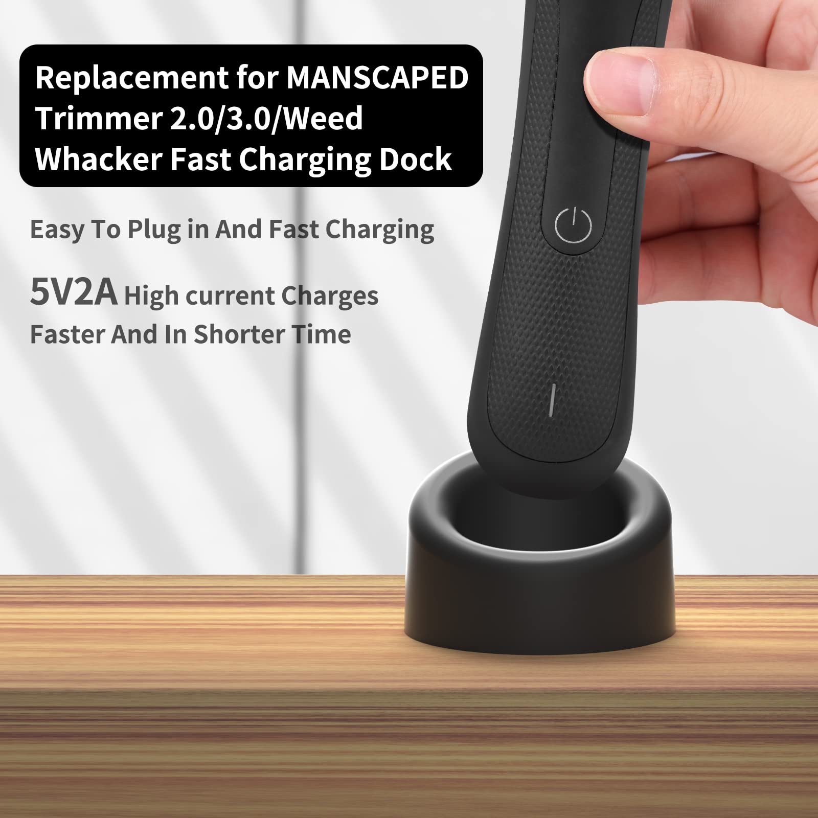 Replacement Charger for MANSCAPED Charger 2.0/3.0 with 1.5M Power cord, Wireless Charging Stand Base for MANSCAPED The Lawn Mower 3.0/2.0 / Weed Whacker Electric Groin Hair Trimmer