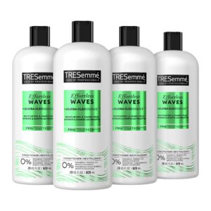 tresemmé hydrating conditioner 4 count with jojoba oleo essence for curl definition and frizz protection 28 oz