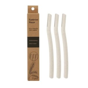 derma-plane razor | biodegradable face razor | eyebrow shaper | recycled wheat straw material | eco-friendly | 3 count (pack of 1)