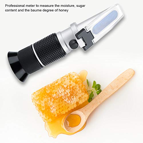 Oumefar 3 in 1 Refractometer, Honey Refractometer Precision 38-43 Degrees for Agricultural and Educational for Food Industry Labsupplies