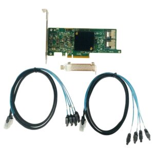 lsi 9207-8i raid controller card 6gbs sas hba p20 it mode for zfs freenas unraid raid expander card + 2 * 8087 sata cable