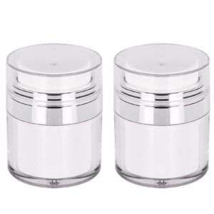 cream jar vacuum bottle, 30ml portable lotion dispenser,travel containers for lotions and creams leak proof, airless pump bottles for toiletries cosmetic container(2pcs)