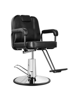 beautymega black hydraulic pump styling chair 360 degrees swivel barber chair salon spa reclining beauty chair