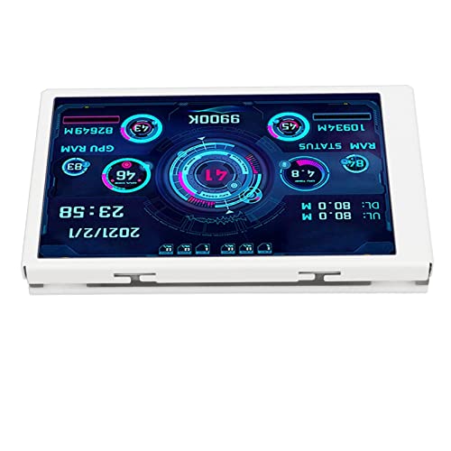 Computer Temp Monitor, IPS Full View Display 3.5in PC Temperature Display Plug and Play for Home (White)