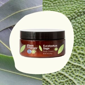 Plant Therapy Eucalyptus Sage Body Cream 8 oz Restore Softness & Ultra Hydration, Vitamins and Antioxidants to Soften, Smooth, and Firm Skin