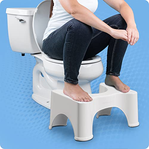 Squatty Potty The Original Bathroom Toilet Stool Height, White, 9 Inch (Pack of 2)