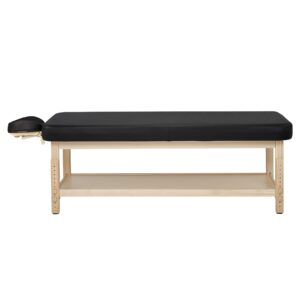 Mt Massage Harvey Comfort Stationary Massage Table Package Spa Salon Beauty Bed Massage Bed Beauty Table Spa Salon Tattoo Physical Therapy Wide Massage Table (Black with Ambient Light)