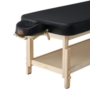 Mt Massage Harvey Comfort Stationary Massage Table Package Spa Salon Beauty Bed Massage Bed Beauty Table Spa Salon Tattoo Physical Therapy Wide Massage Table (Black with Ambient Light)