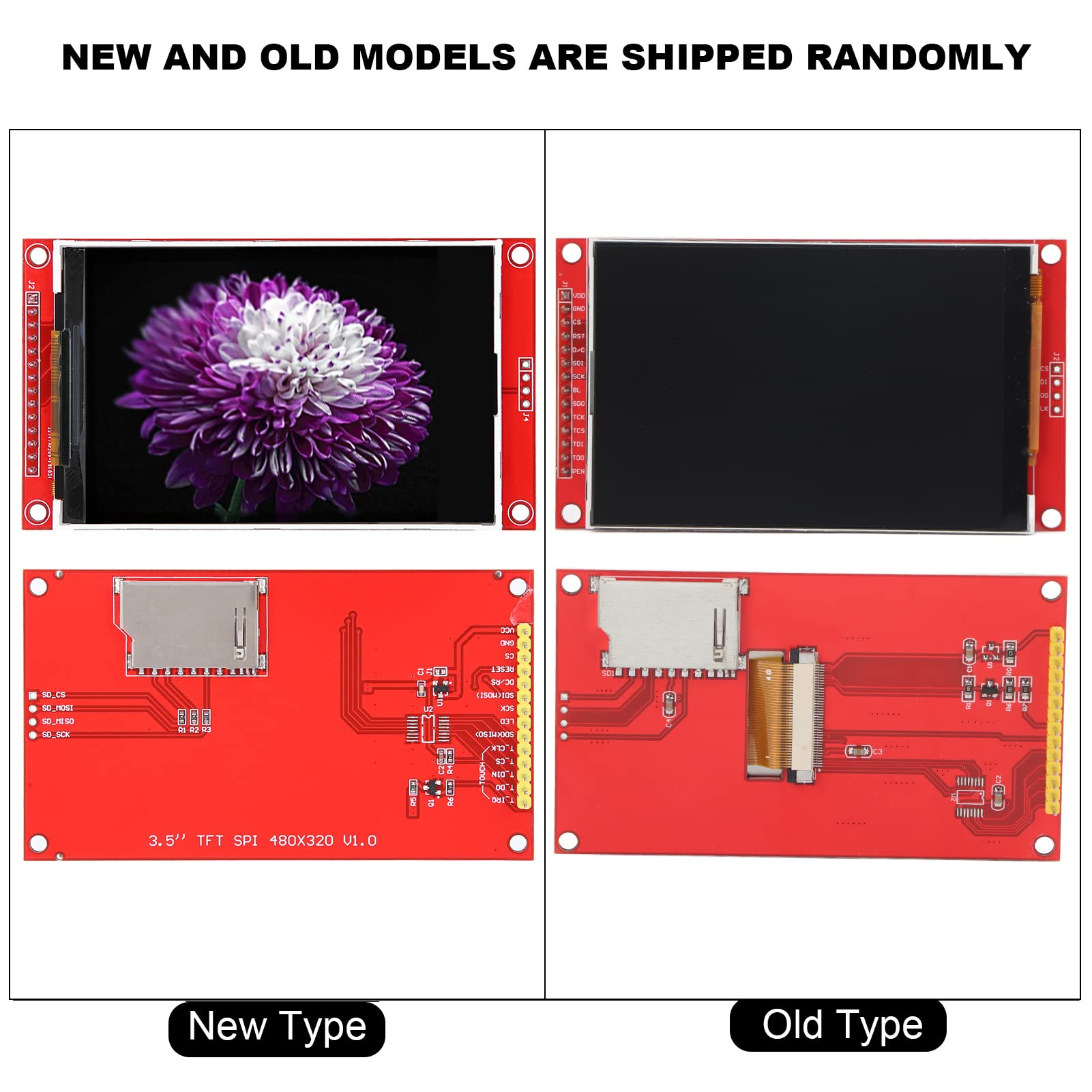 Vomeko 3.5 TFT ILI9488 SPI Serial LCD Display Module for Electronics with 480x320 Resolution TFT Display Module, SPI Interface, ILI9488.