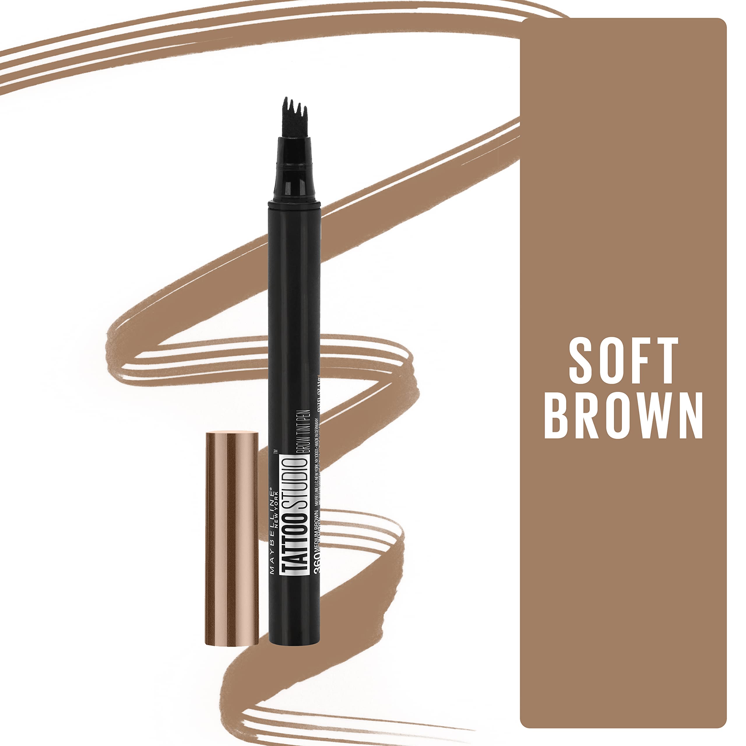 Maybelline New York TattooStudio Brow Tint Pen Makeup, 1 Count (Pack of 2)